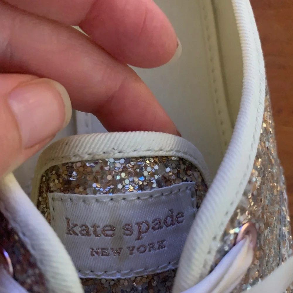 kate spade | Shoes | Kate Spade Silver Glitter Sneakers | Poshmark